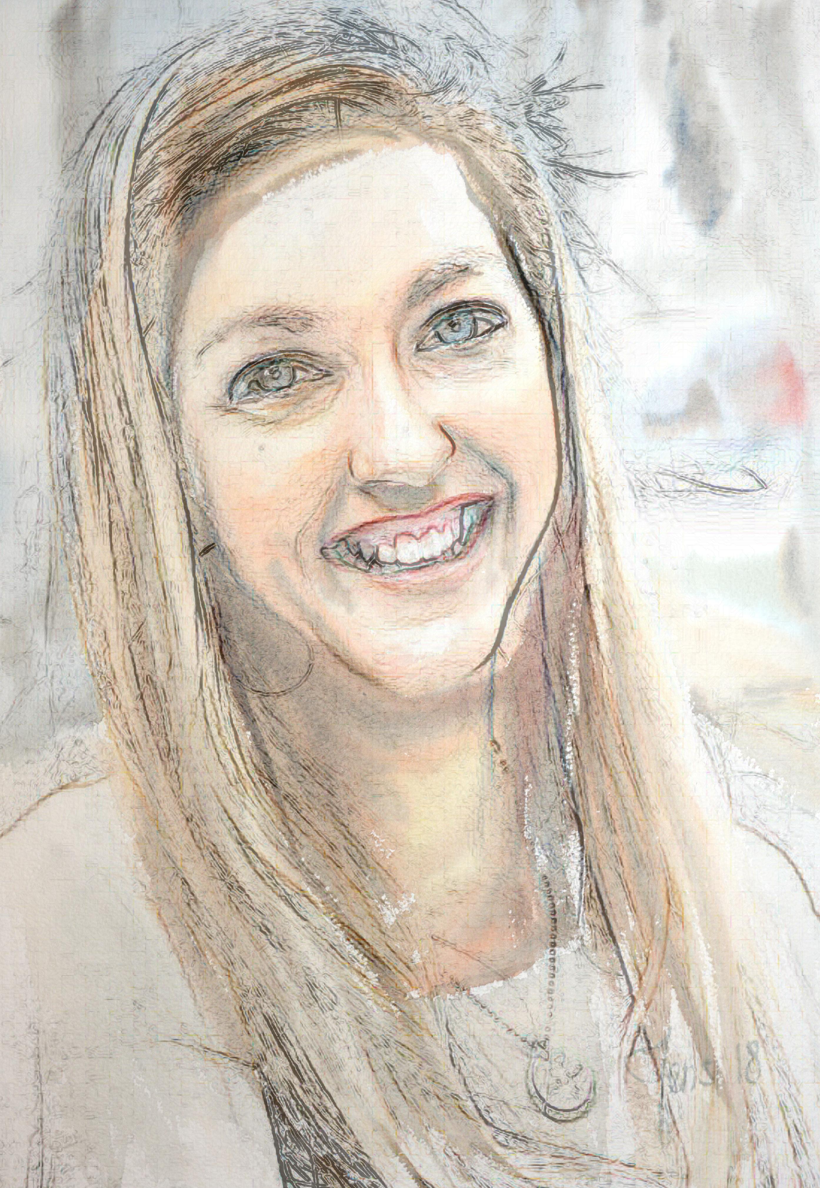 Trying to paint a portrait of Dianna Cowern, part 1